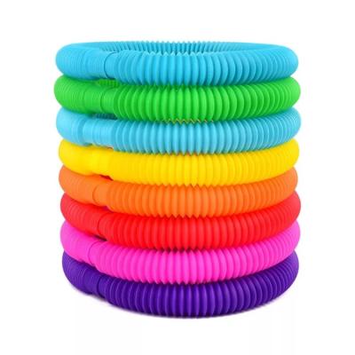 China Colorful DIY Building Plastic Pipe Fidget Toy Sensory Tools Pop Tubes for sale