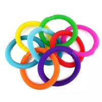 China Colorful DIY Building Plastic Pipe Fidget Toy Sensory Tools Pop Tubes for sale