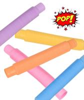 China Colorful DIY Building Plastic Pipe Fidget Toy Sensory Tools Pop Tubes for sale