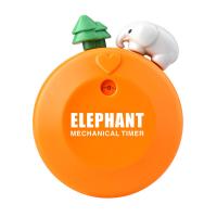 China Elephant ABS Cartoon Kitchen Timer 8.3x6.7cm Orange Green For People for sale