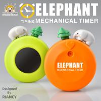 China Elephant ABS Cartoon Kitchen Timer 8.3x6.7cm Orange Green For People for sale