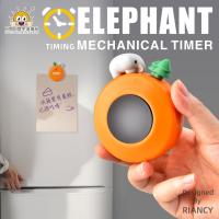 China Elephant ABS Cartoon Kitchen Timer 8.3x6.7cm Orange Green For People for sale