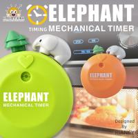 China Elephant ABS Cartoon Kitchen Timer 8.3x6.7cm Orange Green For People for sale