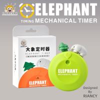 China Elephant ABS Cartoon Kitchen Timer 8.3x6.7cm Orange Green For People for sale