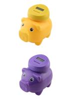 China ABS Digital Currency Counting Piggy Bank for Kids 18cm Multi Color for sale