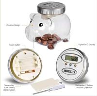 China ABS Digital Currency Counting Piggy Bank for Kids 18cm Multi Color for sale