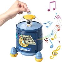 China Kids ABS Rocket Piggy Bank 7x8x9 Inch Pink Blue Educational Coin Bank for sale