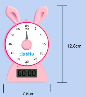 China Kids ABS Pink Blue Rabbit Shape Education Countdown Timer For Studying Kitchen Yogo for sale
