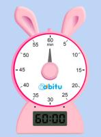 China Kids ABS Pink Blue Rabbit Shape Education Countdown Timer For Studying Kitchen Yogo for sale