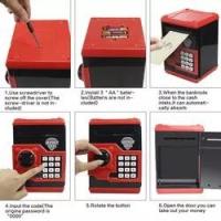 China Kids ABS ATM Piggy Bank Red Black Coin Coupon Saver 200ml Capacity for sale