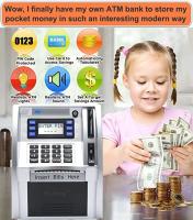 China Silver ABS ATM Piggy Bank 35x30x25cm for Kids Playing and Storage for sale