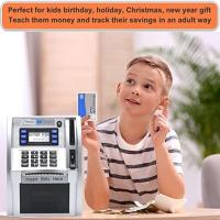 China Silver ABS ATM Piggy Bank 35x30x25cm for Kids Playing and Storage for sale