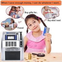 China Silver ABS ATM Piggy Bank 35x30x25cm for Kids Playing and Storage for sale