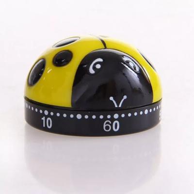 China Seven Color Plastic 60 Minute Ladybug Kitchen Timer Fashion Shape Cute for sale