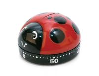 China ABS Plastic Ladybug Kitchen Timer 60 Minute Countdown 61x40mm Mechanical for sale