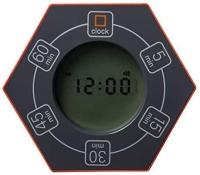 China Hexagonal Rotating Productivity Pomodoro Timer with Clock 5 15 30 45 60 Minute Presets ADHD Children for sale