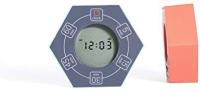 China Hexagonal Rotating Productivity Pomodoro Timer with Clock 5 15 30 45 60 Minute Presets ADHD Children for sale