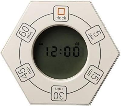 China Hexagonal Rotating Digital Timer Productivity Clock 10W USB Desktop Timer with LCD Display for sale
