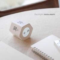China Hexagonal Yellow Digital Clock Timer Backlit 12/24H Mode 6 Preset Times for sale