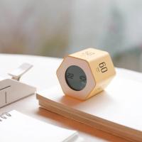 China Hexagonal Yellow Digital Clock Timer Backlit 12/24H Mode 6 Preset Times for sale