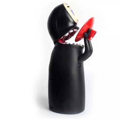 China No Face Man Electronic Money Box Ghost Figure Coin Cartoon Piggy Bank 35x25x10cm ABS Black for sale
