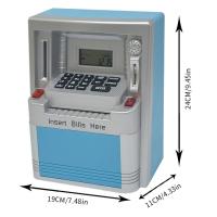 China Kids ABS Piggy Bank Password Safe Digital Counting Coin and Paper Money Bank 20x10cm for sale