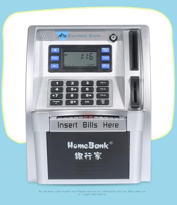 China Digital Password Piggy Bank ABS Pink Silver Coin Counting Money Saving Box with Auto Bill Slot for Kids for sale