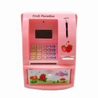 China Colorful ABS Digital Counting Coin and Paper Money ATM Piggy Bank Safe for Kids 13x13x19cm for sale