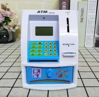 China Colorful ABS Digital Counting Coin and Paper Money ATM Piggy Bank Safe for Kids 13x13x19cm for sale