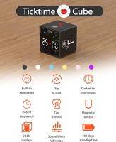 China Magnetic Productivity Ticktime Pomodoro Timer Cube Mute Vibration Adjustable Sound for sale