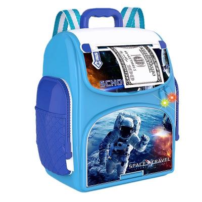 China Kids ABS Plastic Smart Bag Piggy Bank 19x10x23.5cm Blue Pink Green for sale