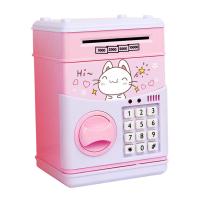 China Kids Educational ATM Piggy Bank Blue Mini Electronic Safe with Password and Auto Scroll Music for sale
