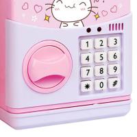 China Kids Educational ATM Piggy Bank Blue Mini Electronic Safe with Password and Auto Scroll Music for sale