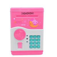 China Kids Electronic ATM Piggy Bank Blue 3+ Password Lock Simulated Fingerprint Scanner Coin Note Deposit for sale