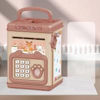 China Kids Educational ATM Piggy Bank Electronic Password Safe Box Blue 19.5cm ABS for sale