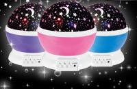 China 13x13x14cm Starry LED Projector Night Light With 360 Rotation for sale