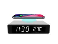 China Qi Standard ABS Portable Wireless Mobile Charger 10W with Alarm Clock for sale