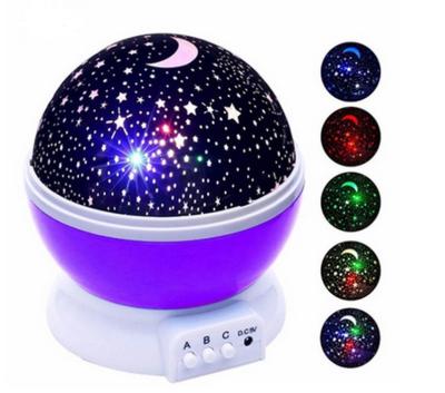 China LED Projector Night Light 130x145mm Purple 600g for Children Sleep Rotating Starry Sky for sale