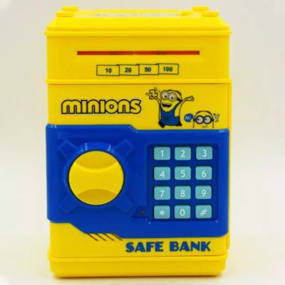 China Cartoon Electronic Piggy Bank ATM Safe 500g Capacity Children Money Saving Box with Password for sale
