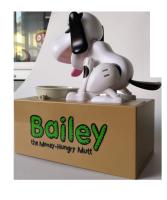 China Kingda Battery Operated Dog Coin Bank Toy 380g ABS Money Piggy Bank 2 AA for sale