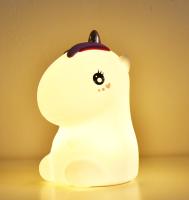 China 1200mA Rechargeable Silicone Unicorn LED Night Light DC5V 7 Color Bedroom Decoration for sale