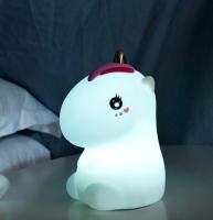 China 1200mA Rechargeable Silicone Unicorn LED Night Light DC5V 7 Color Bedroom Decoration for sale