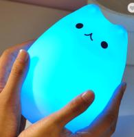 China 3 AAA Tabletop Night Light Lamp  , DC5V Cat Silicone Soft Touch Night Light for sale