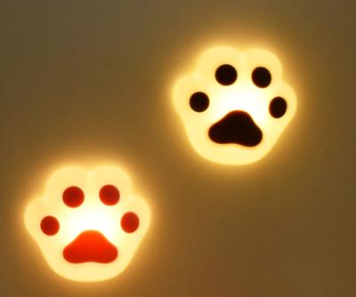 China Kingda ABS Silicone Animal LED Night Light Cat Paw 2 Hour Auto Off Rechargeable for sale