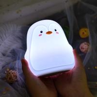 China Penguin Silicone Tabletop Night Light Lamp 0.8w Soft Warm Light for sale