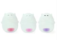China 7 Colors Silicone Pig Clock Lamp with 1200mAh Rechargeable Battery for sale