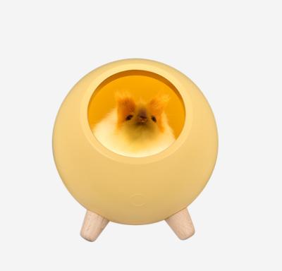 China Kingda 1200mAh Rechargeable Plush Kitten Moon Night Light Stepless Dimming USB Charging for sale