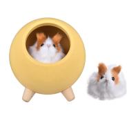 China Kingda 1200mAh Rechargeable Plush Kitten Moon Night Light Stepless Dimming USB Charging for sale