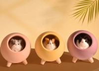 China Kingda 1200mAh Rechargeable Plush Kitten Moon Night Light Stepless Dimming USB Charging for sale