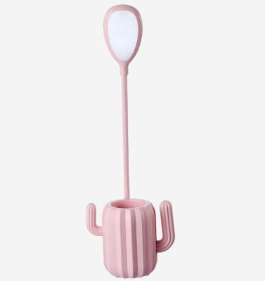 China Cactus Pen Holder Table Lamp Portable LED 360 Eye Protection 3W 1200mAh for sale